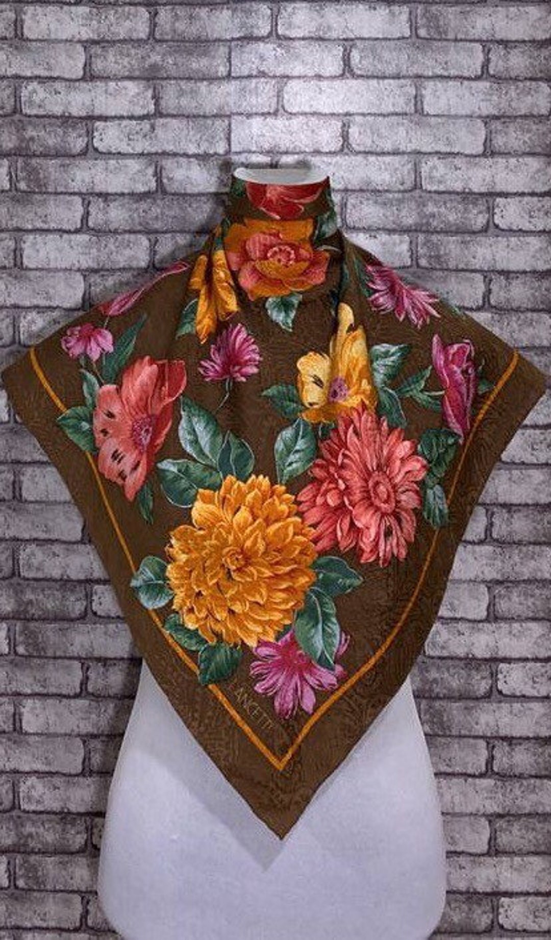Free Shipping Authentic Lancetti Silk Scarf 33x34l5240 - Etsy UK