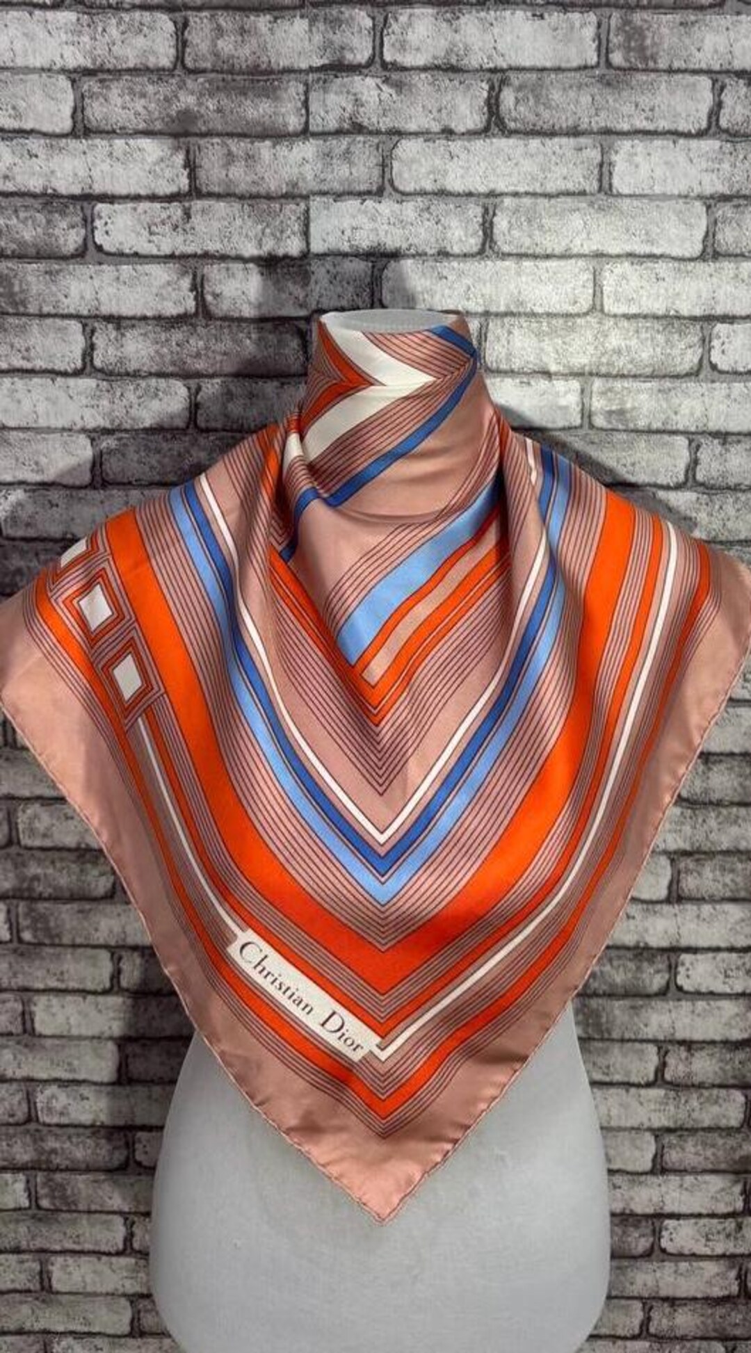 Free Shipping Authentic Christian Dior Silk Scarf 30x30.5 C10799 - Etsy