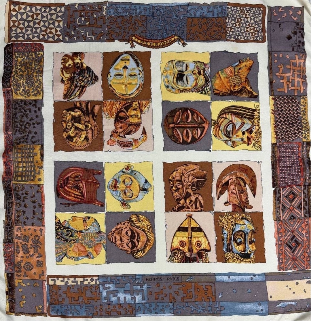 Free Shipping Authentic Hermes persona Silk Scarf 16x16.75 H8877 - Etsy