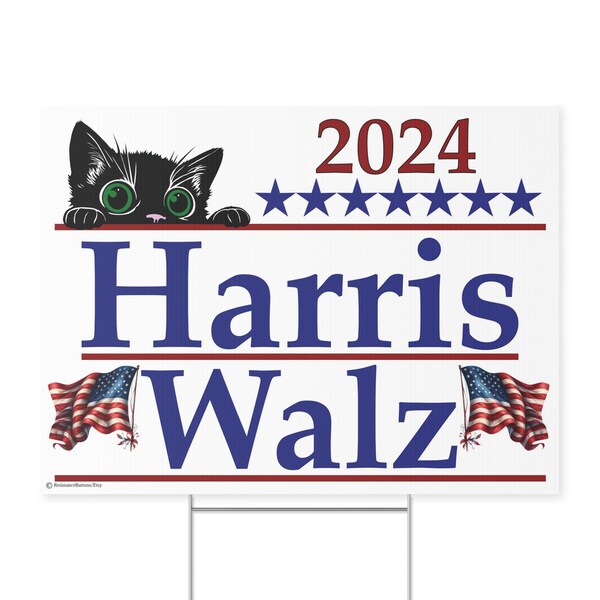 Harris Walz Cat Sign - Etsy