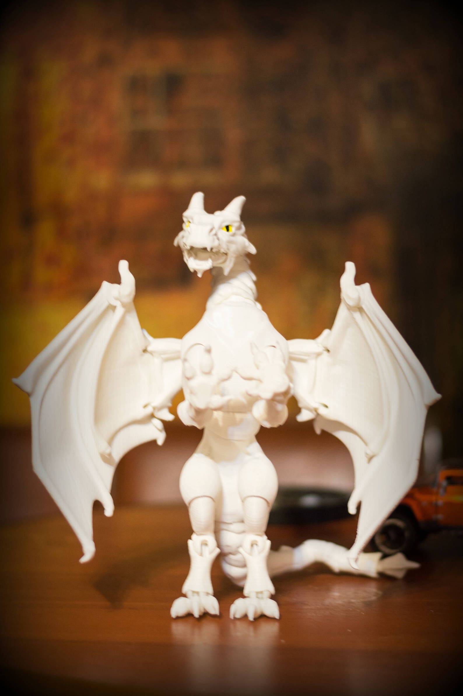 Articulated White Dragon Dragon figure | Etsy