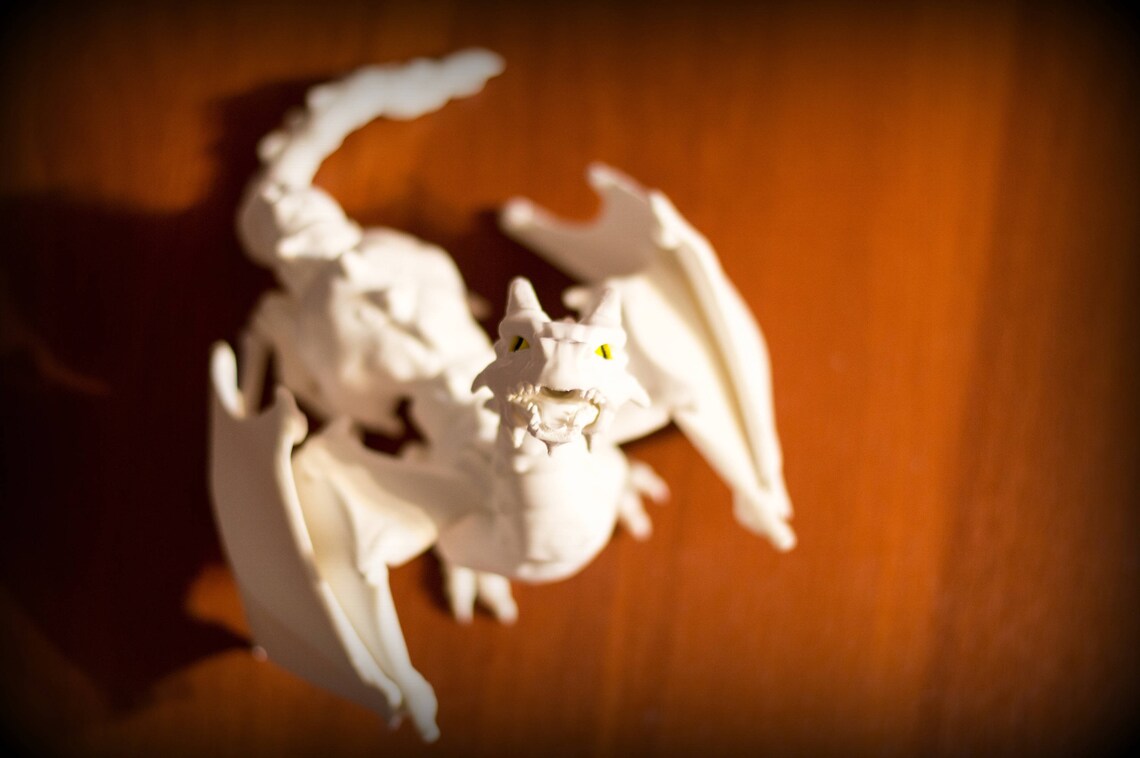 Articulated White Dragon Dragon figure | Etsy