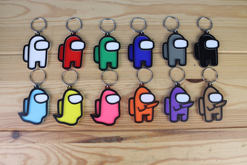 Among Us Keychains - 12+ Colors! 3 Styles! Crewmate/ghost/knife ...
