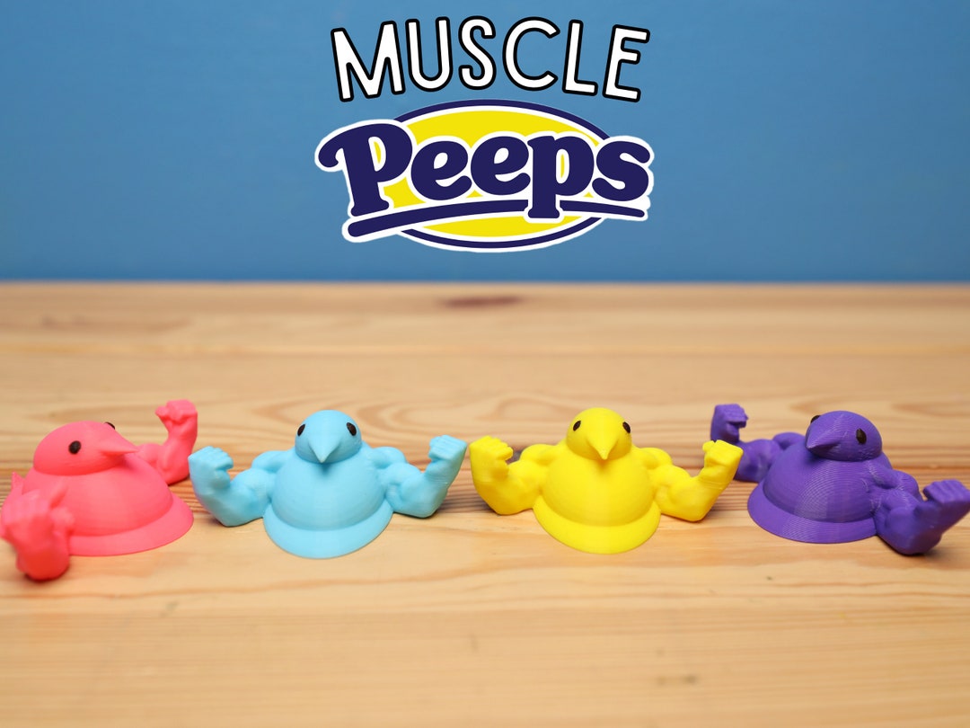 3D Printed Muscle Peeps! Marshmallow Easter Chicks - Etsy