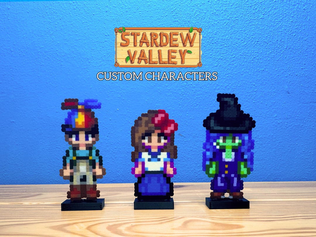 Custom Stardew Valley Characters - Perler Bead Art With 3D Printed ...