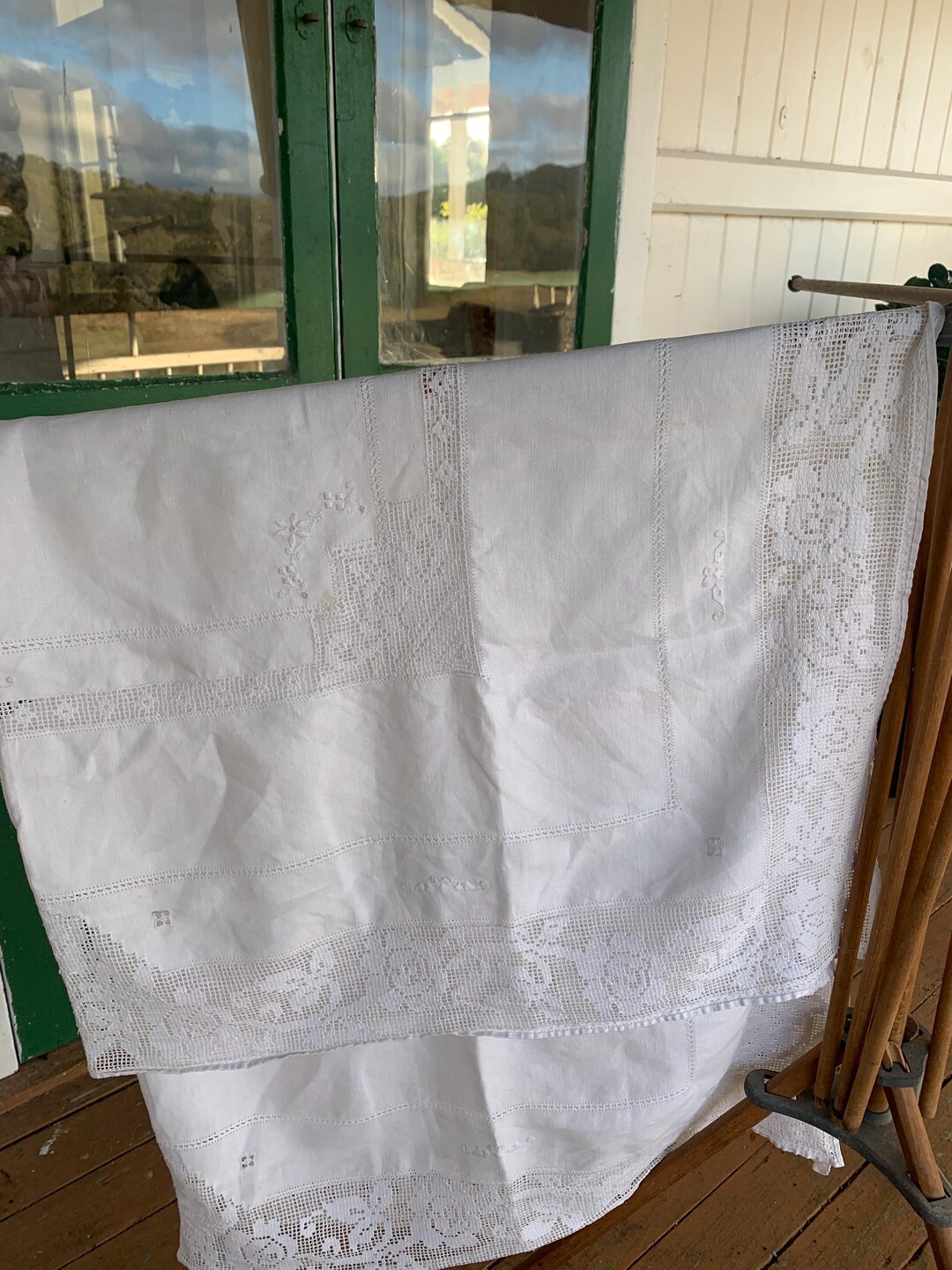Beautiful Farmhouse Antique Linen Tablecloth - Etsy