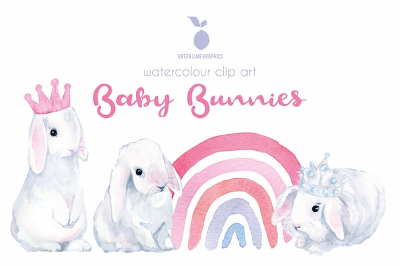 Spring Bunnies Clipart Rabbit Nursery Clipart Cute Bunnies - Etsy
