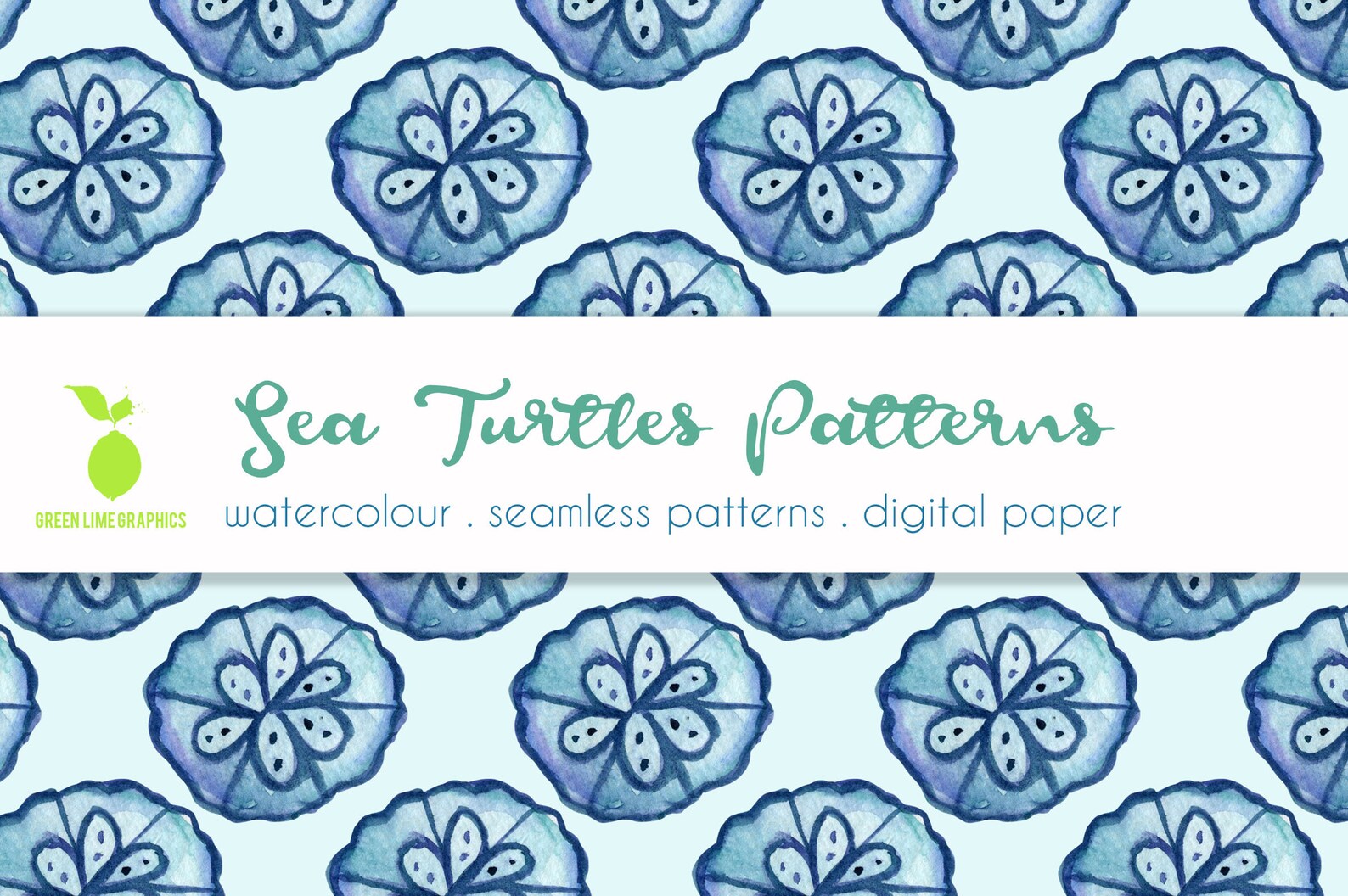 Sea Turtles Digital Paper Turtles Seamless Pattern Sea Life - Etsy