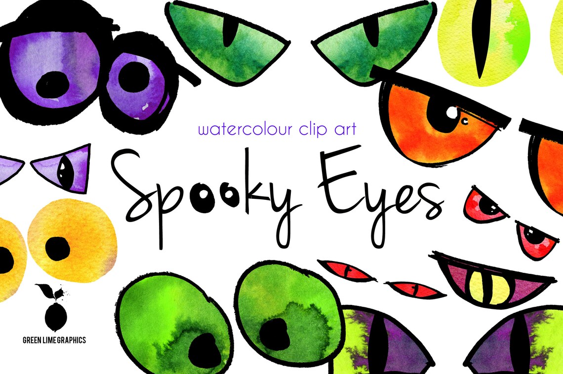 Spooky Eyes Clipart Halloween Eyes Clip art | Etsy