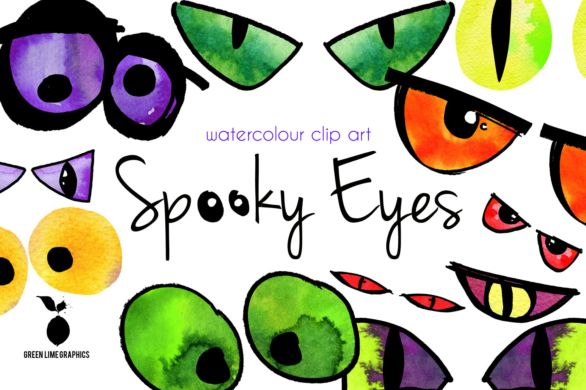 Spooky Eyes Clipart Halloween Eyes Clip art | Etsy