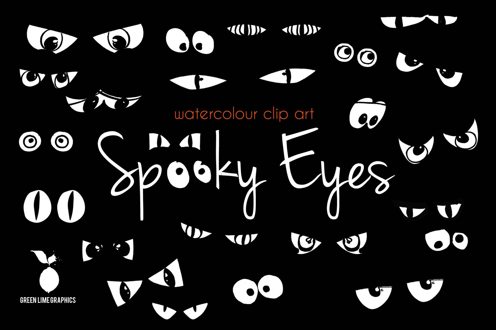 Spooky Eyes Clipart Halloween Eyes Clip art | Etsy
