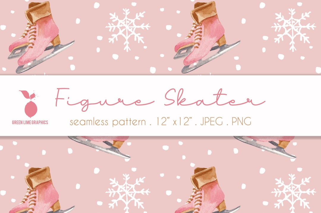 Ice Skating Seamless Pattern Figure Skater Pattern Ice - Etsy