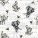 African Elephant Seamless Pattern, Elephants and Bees, African Seamless ...