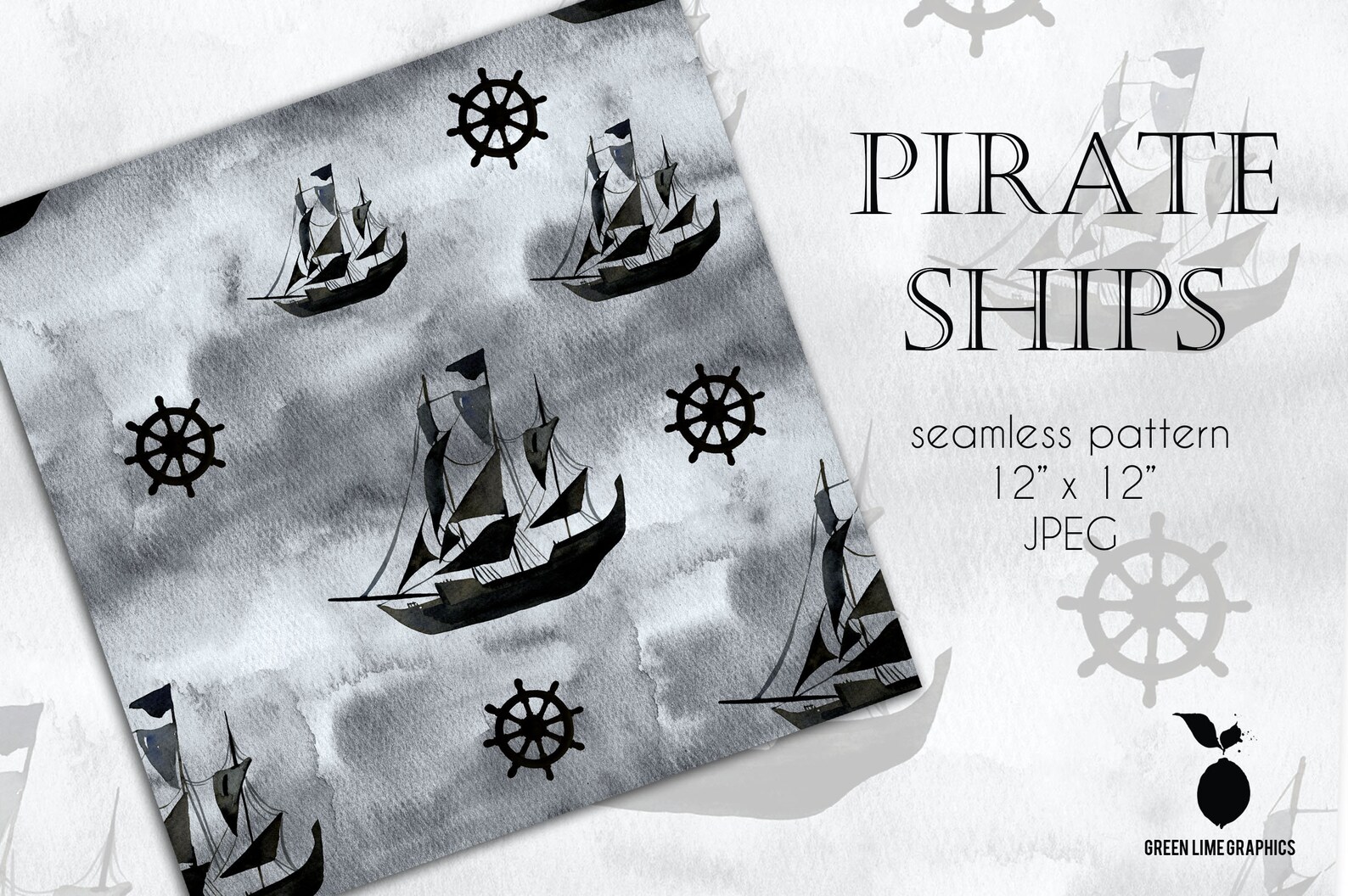 Pirates Seamless Pattern Pirate Ship Seamless Pattern Boats - Etsy