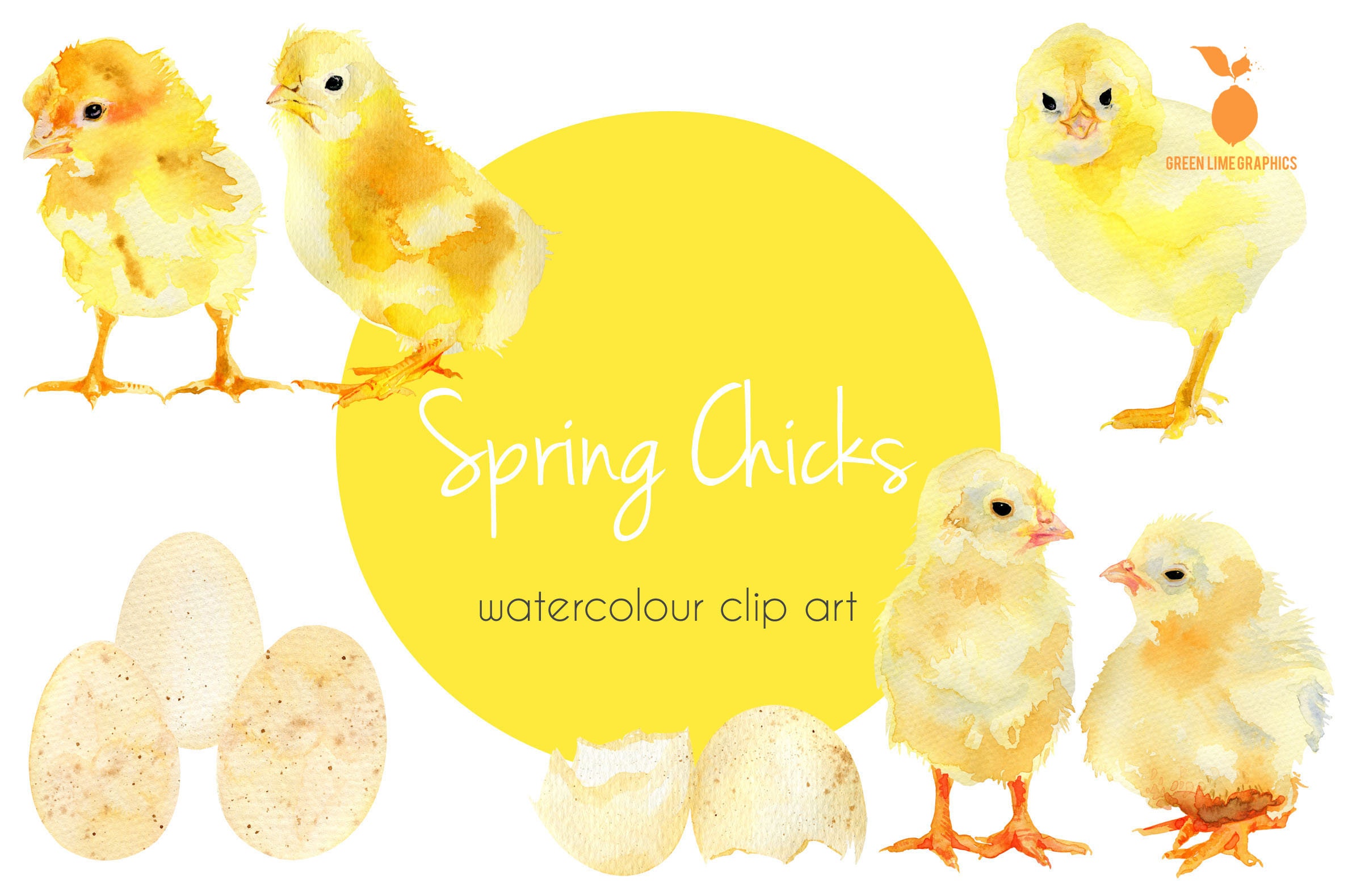 Clip art de pollitos de Pascua clip art de pollitos de - Etsy México