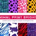 Rainbow Animal Print, Digital Paper, Watercolor Animal Print, Bright ...