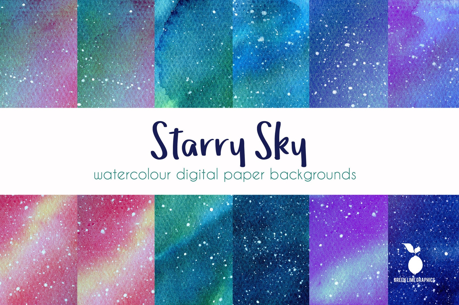 Watercolour Space Digital Paper | Etsy
