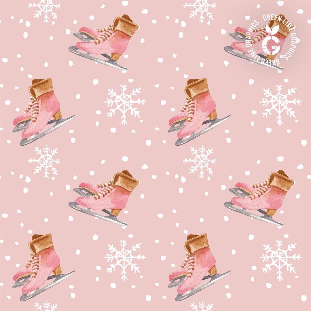 Ice Skating Seamless Pattern, Figure Skater Pattern, Ice Skating ...