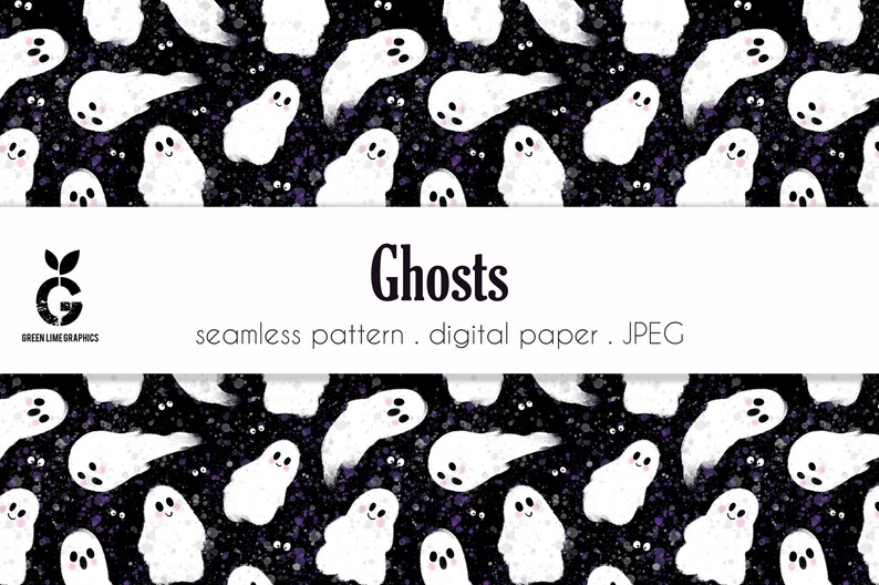 Ghost Seamless Pattern, Halloween Fabric Design, Halloween Seamless ...