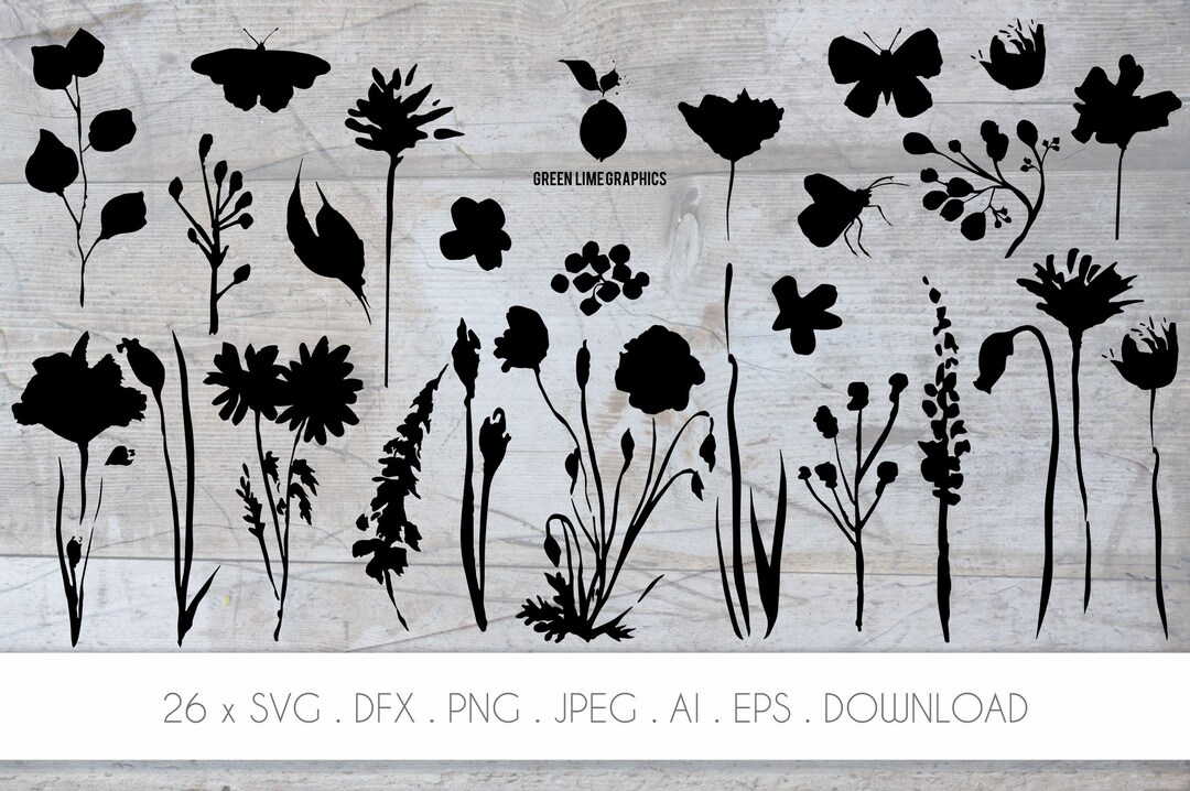 Wildflower Svg Files for Circuit, Floral Svg Files for Circuit, Hand ...
