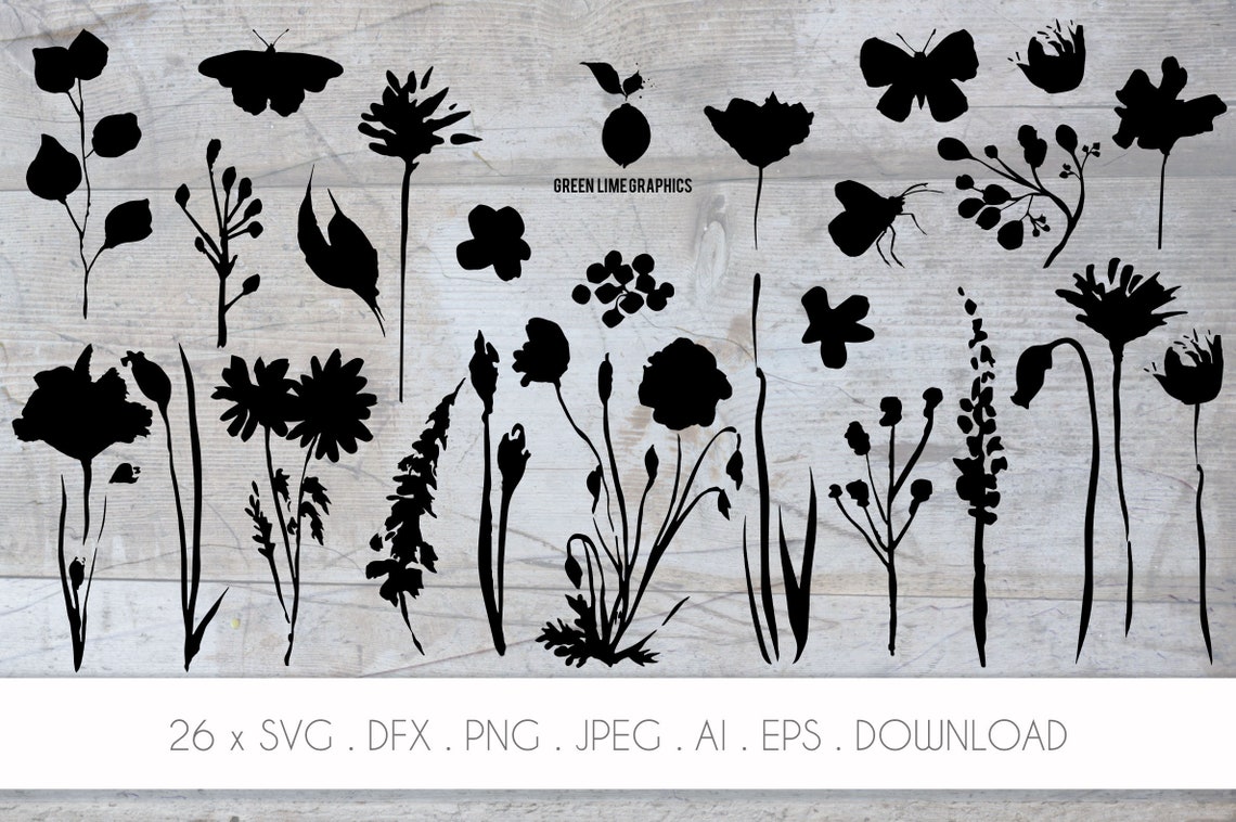 Wildflower Svg Files for Circuit Floral Svg Files for - Etsy