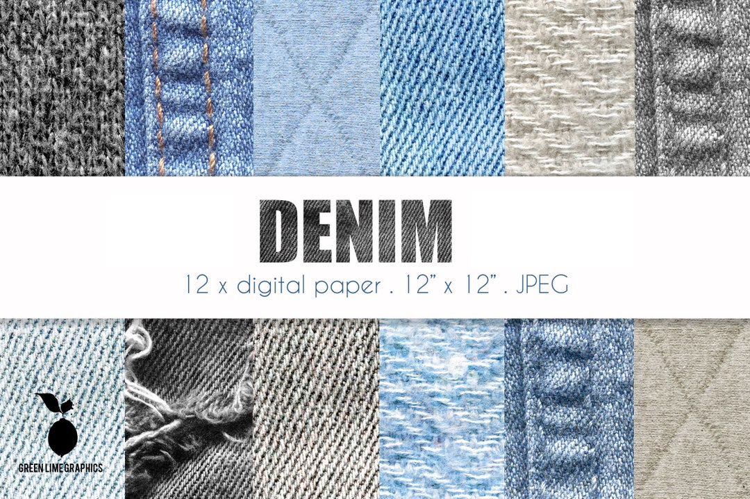 Denim Digital Paper, Denim Backgrounds, Jeans Textures, Ethical Fabric ...