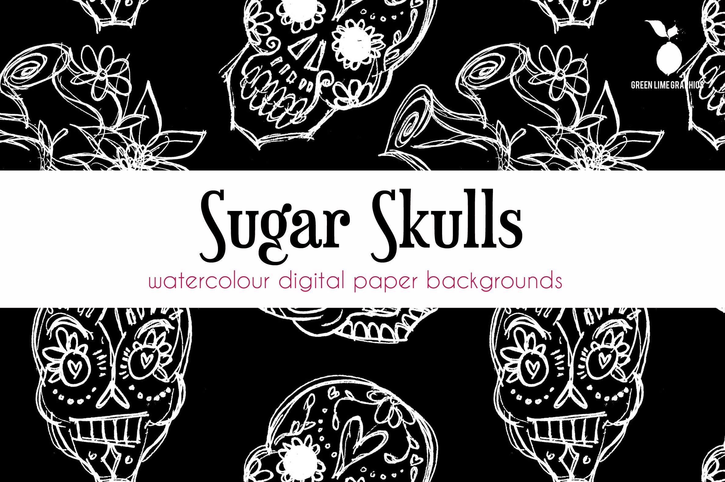Sugar Skulls Digital Paper Day of the Dead Pattern | Etsy