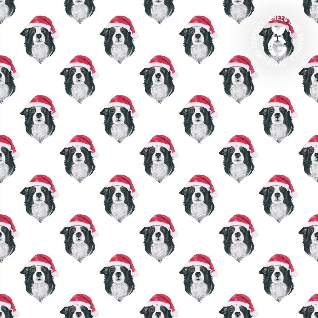 Christmas Dog Seamless Pattern, Border Collie Sublimation, Christmas ...