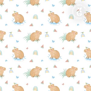 Capybara Seamless Pattern, Capybara Sublimation, Capybara Pattern ...