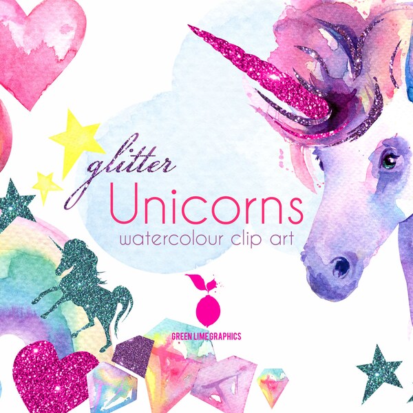 Glitter Unicorn Clip - Etsy