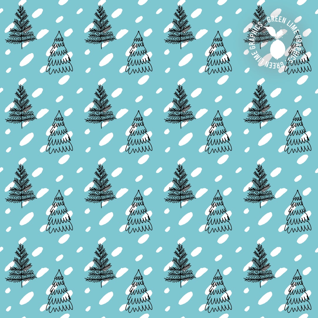 Christmas Digital Paper, Pine Trees Pattern, Christmas Tree Pattern ...