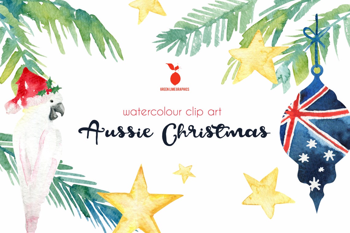 Tropical Christmas Clipart Australia Christmas Clipart - Etsy