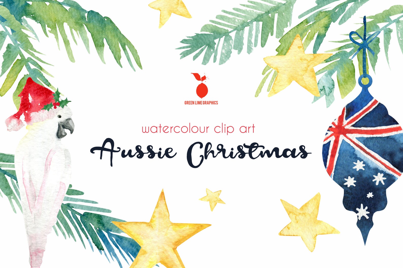Tropical Christmas Clipart Australia Christmas Clipart - Etsy