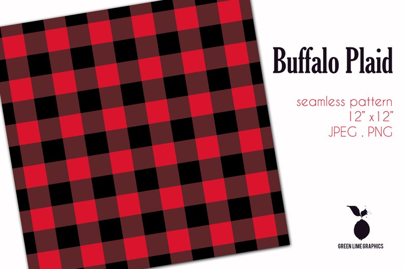 Buffalo Plaid Seamless File, Red and Black Gingham Pattern, Lumberjack ...