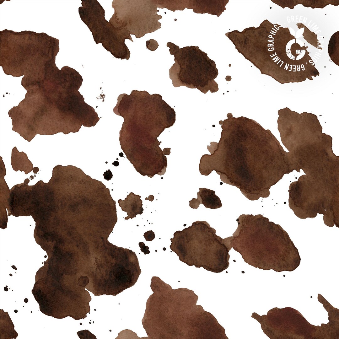 Cow Print Pattern, Cow Hide Seamless Pattern, Watercolour Cow Print ...