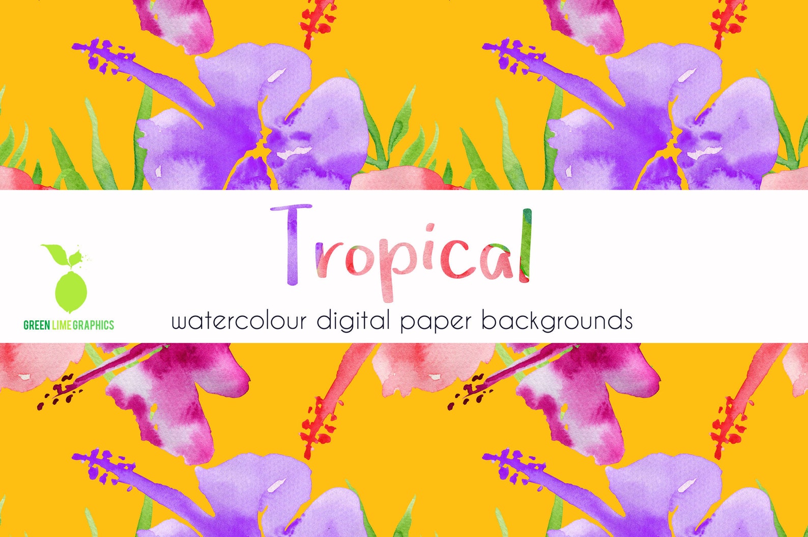 Watercolour Tropical Digital Paper Summer Digital Paper - Etsy