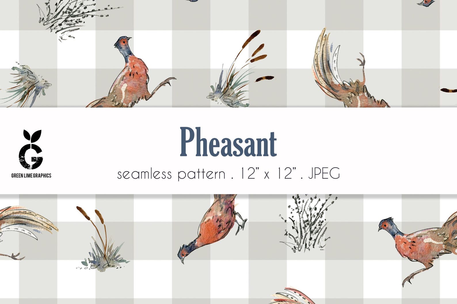 Pheasant Seamless Pattern, Pheasant Seamless File, Countryside Pattern ...
