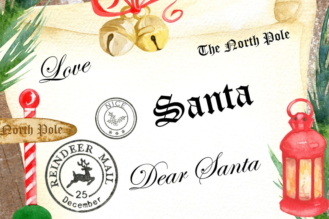 Santas Workshop Clipart Letter to Santa Clipart Letter From | Etsy UK