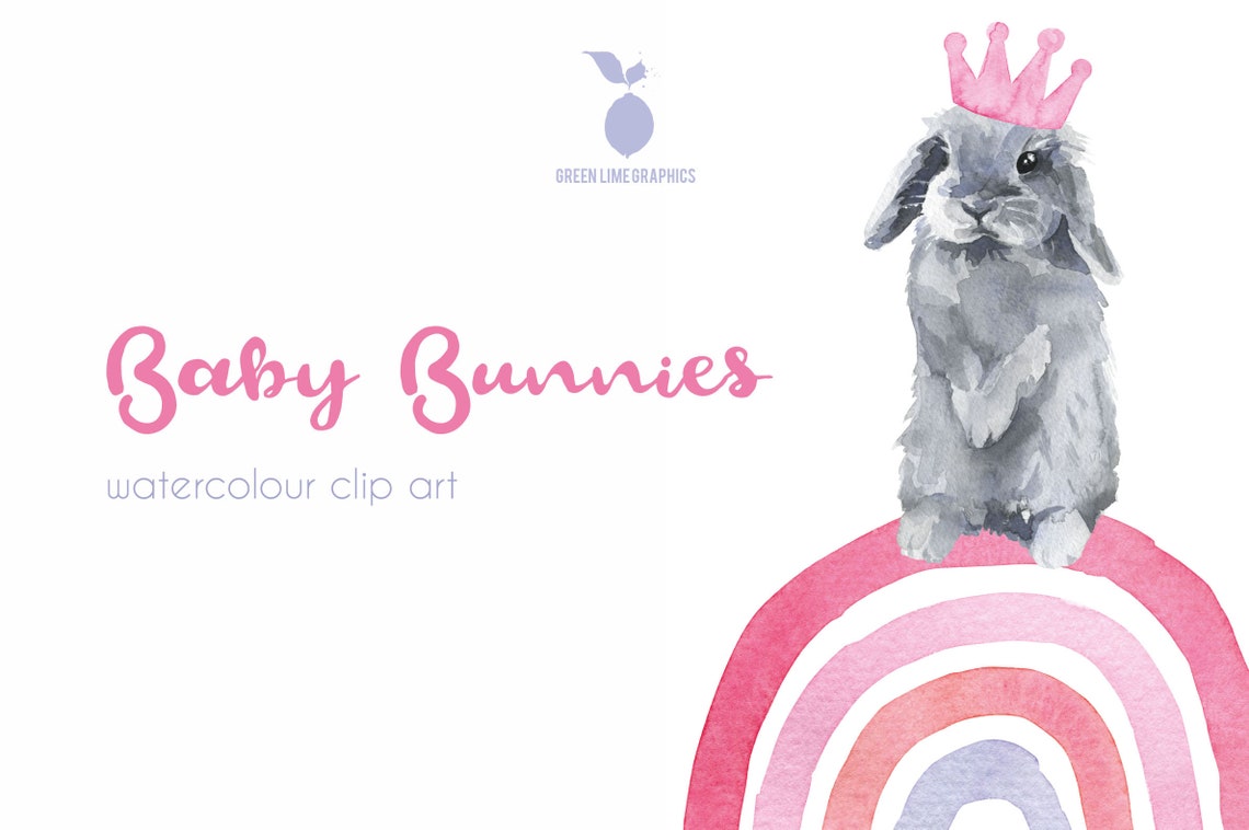 Spring Bunnies Clipart Rabbit Nursery Clipart Cute Bunnies - Etsy