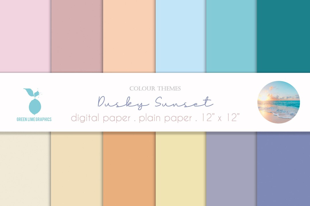 Solid Colour Digital Paper, Pastel Plain Digital Paper, Dusky Tones ...