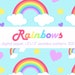 Rainbow Seamless Pattern Digital Paper: Clouds & Hearts (JPEG) - Etsy