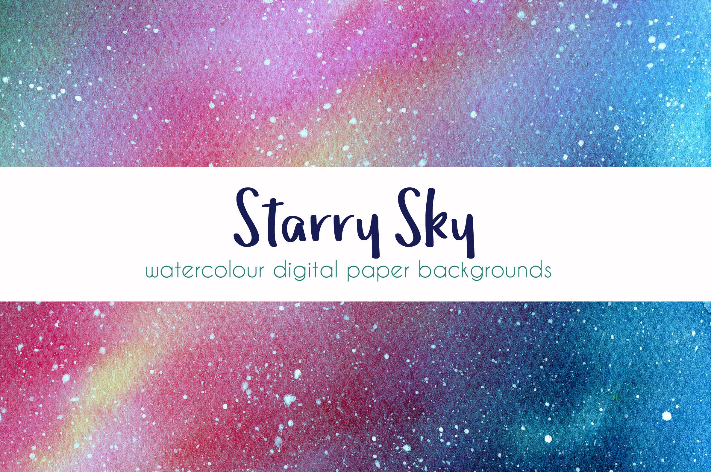 Watercolour Space Digital Paper | Etsy