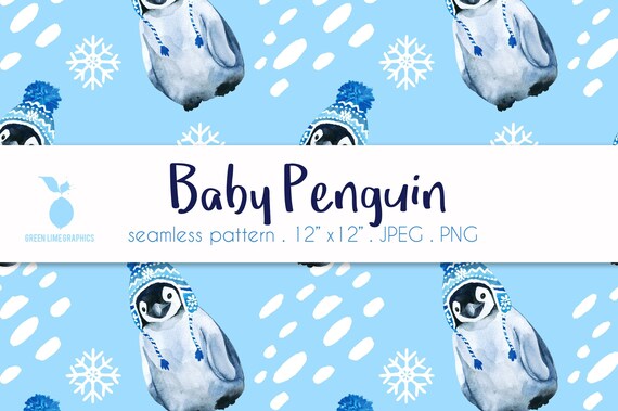 Penguin Seamless Pattern Penguin Digital Paper Christmas | Etsy