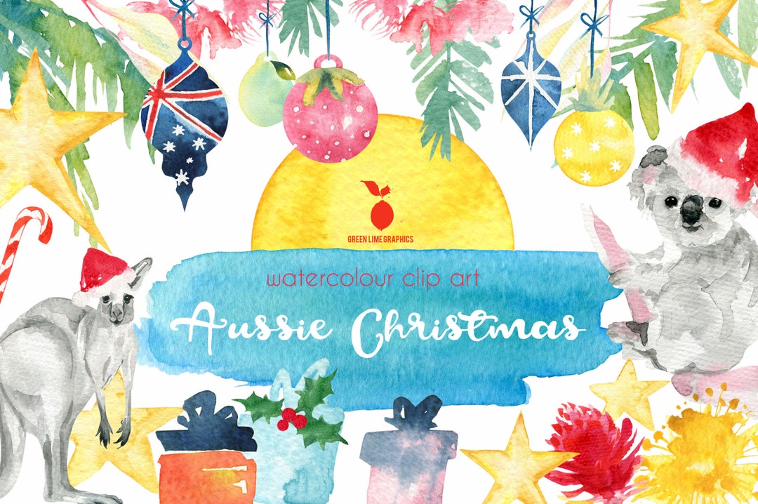 Tropical Christmas Clipart, Australia Christmas Clipart, Aussie ...