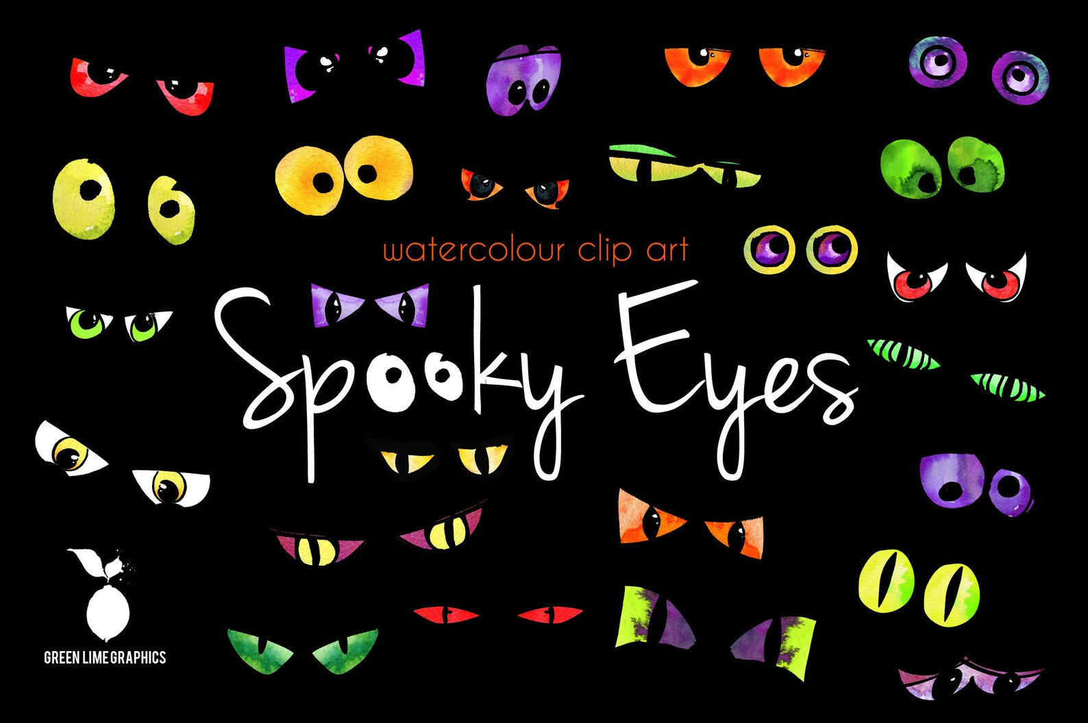 Spooky Eyes Clipart Halloween Eyes Clip art | Etsy