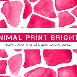 Rainbow Animal Print, Digital Paper, Watercolor Animal Print, Bright ...