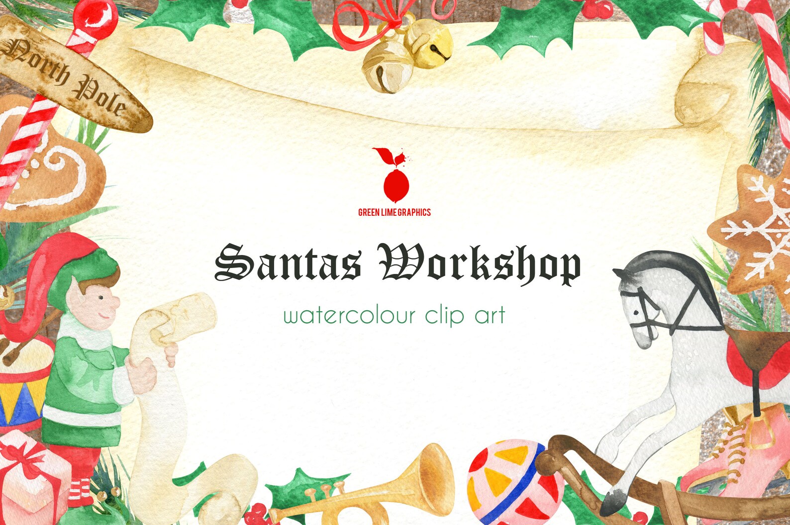 Santas Workshop Clipart Letter to Santa Clipart Letter From | Etsy UK