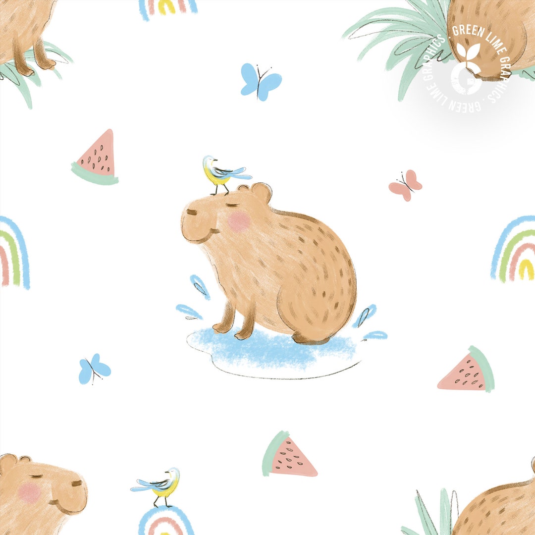 Capybara Seamless Pattern, Capybara Sublimation, Capybara Pattern ...