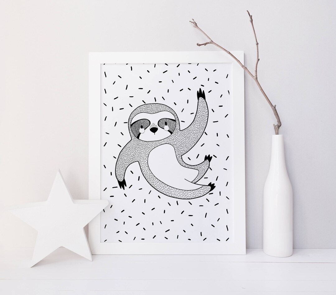 Sloth Poster / Card Wall Decoration for Babies and Children Trois ...