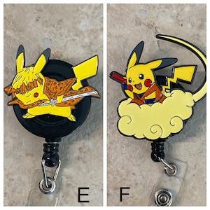 Pokemon Anime Badge Reels, Pikachu, Squirtle, Mankey, Ninja, Samurai ...